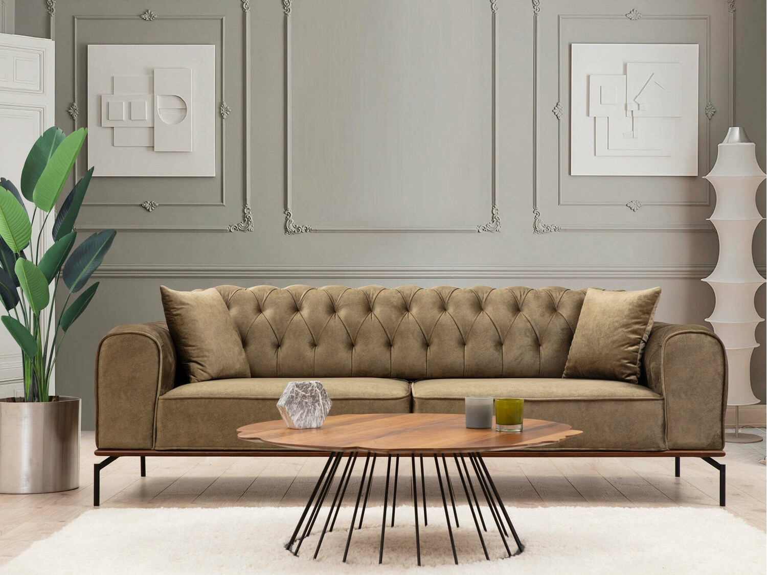 Sofa chesterfield Altadena 271 (Khaki) - Namještaj za dnevni boravak | Namjestaj.hr