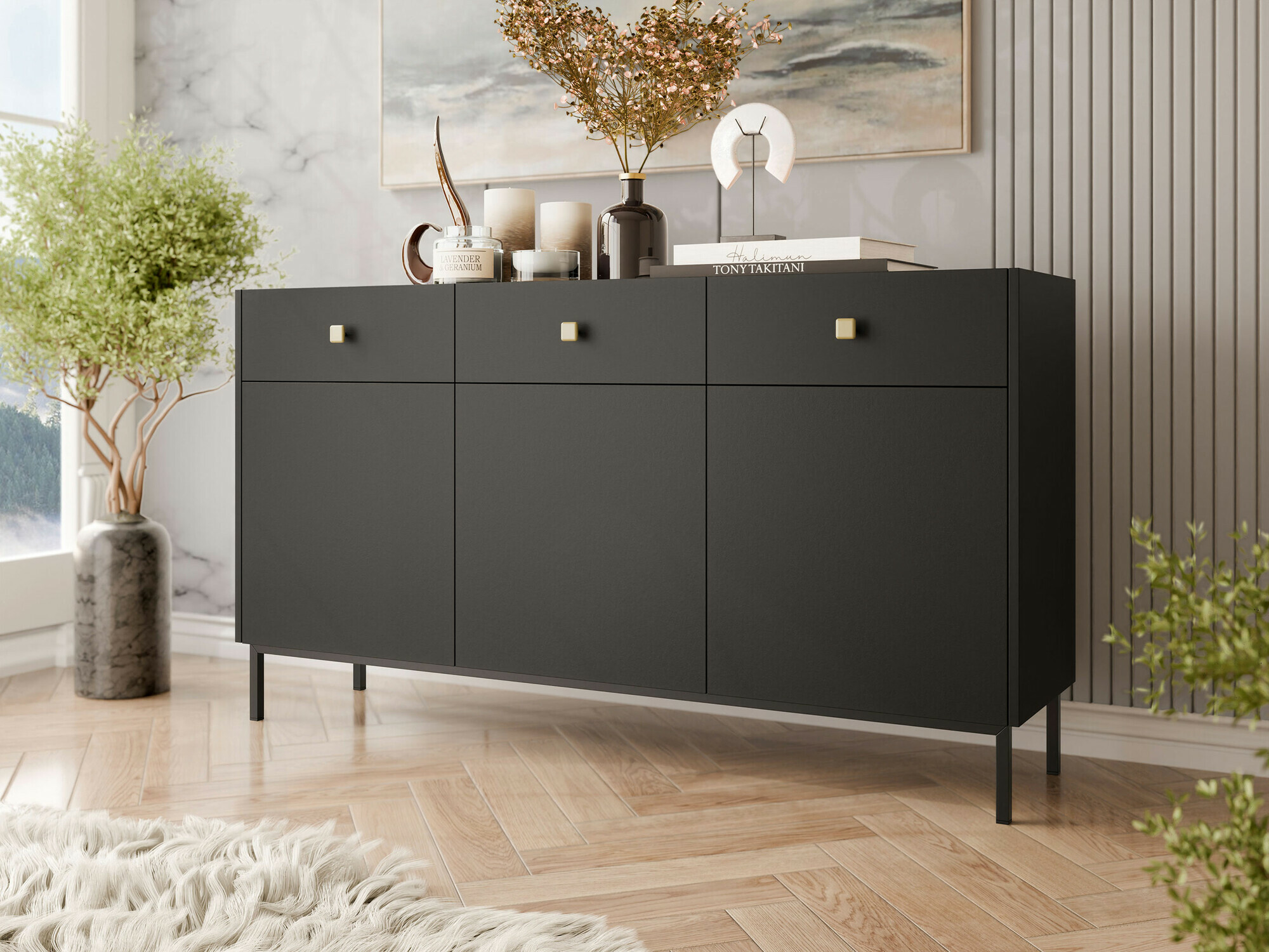 Komoda Comfivo Nunove 101 (Crna) - Namještaj za dnevni boravak ...